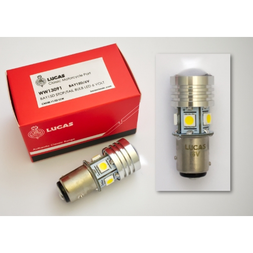 Lâmpada LED 6V Stop/Min Lucas BAY15D/6V 1.8w